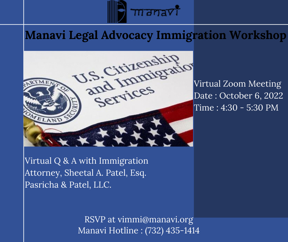 Manavi Legal Advocacy Immigration Workshop — Manavi